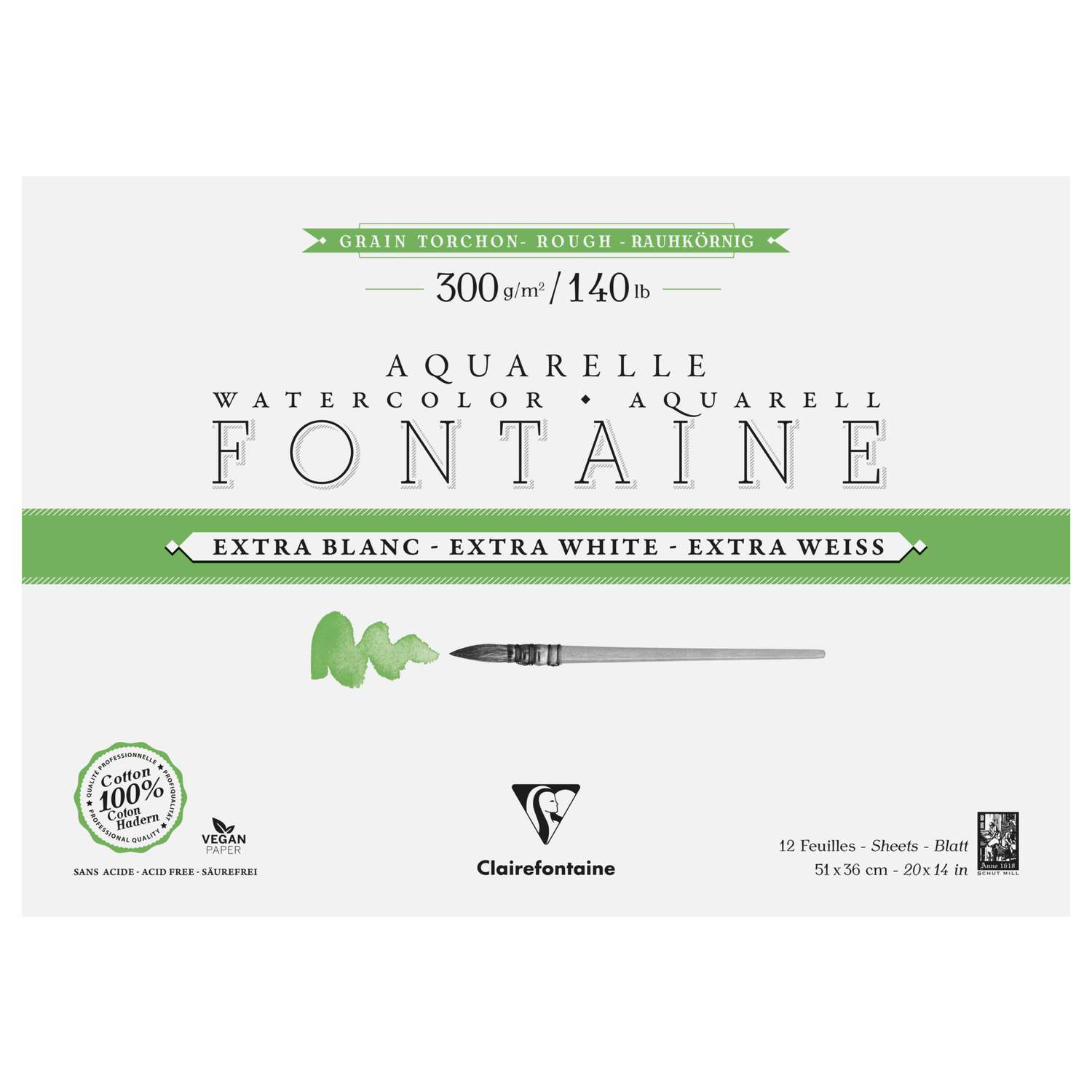 Clairefontaine FONTAINE Aquarellblock Extraweiß, Torchon | online ...